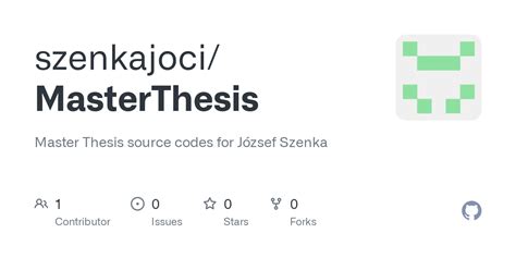 Github Szenkajoci Masterthesis Master Thesis Source Codes For József Szenka