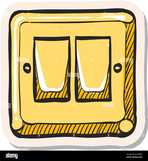 Hand Drawn Electrical Switch Icon In Sticker Style Vector Illustration Stock Vector Image And Art