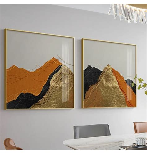 현대 빛 럭셔리 추상 장식 그림액자 오렌지 현관 벽화 캔버스 팝아트 인테리어액자 티몬