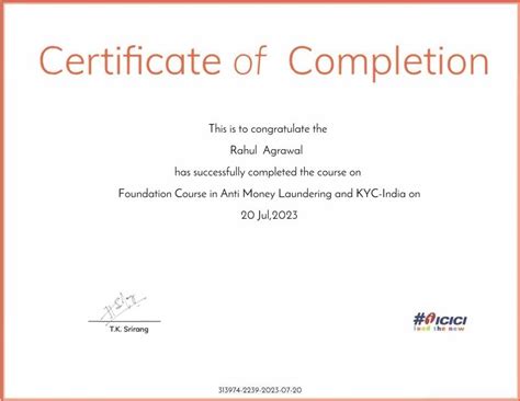 Happy To Share The Completion Of Foundation Course In Anti Money
