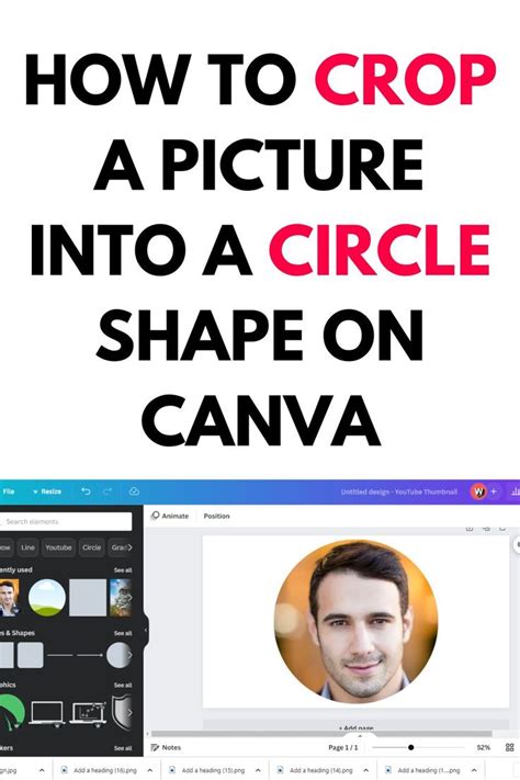 how to crop a picture into a circle shape on canva canvas learning