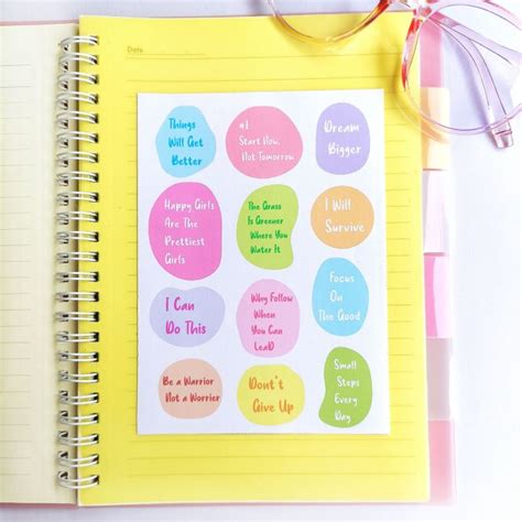Positive Affirmation Motivational Self Love Sticker Inspirational Cute