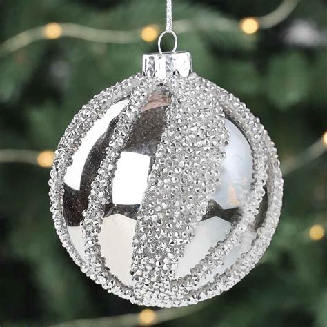 Новогодние ёлочные шары из стекла "Серебро" 8 см, набор 6 шт. - купить ...