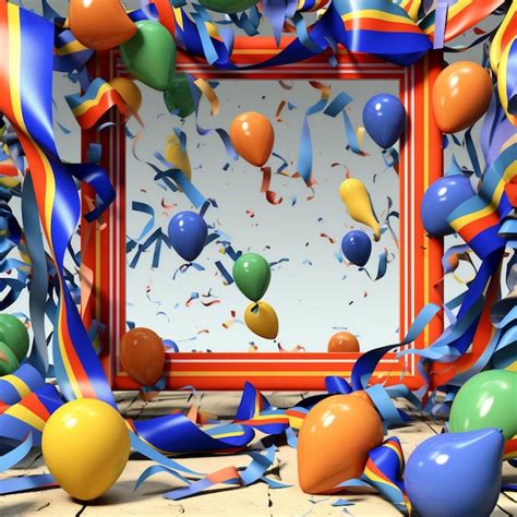 Top View Frame With Ribbons And Copy Premium Ai Generated Image