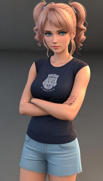 Premium Ai Image 3d Casual Girl Arms Crossed