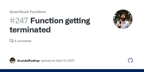 Function Getting Terminated Issue Azure Azure Functions Github