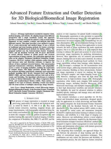 Advanced Feature Extraction And Outlier Detection For 3d Biological