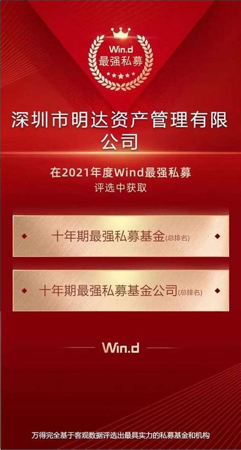 明达荣誉｜明达资产荣膺2021年度wind最强私募之“十年期最强私募公司及基金奖” 知乎