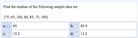 solved identify the smallest value in the data set