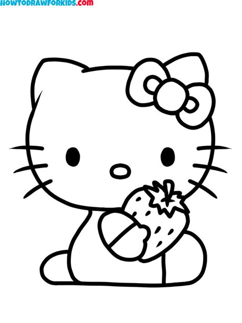 Strawberry Hello Kitty Coloring Page