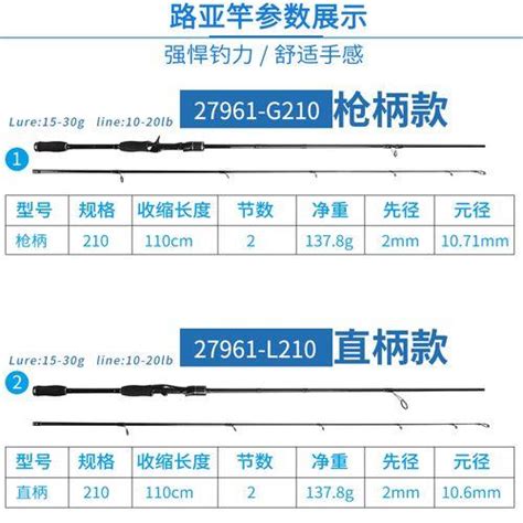 路亚竿调性排列表
