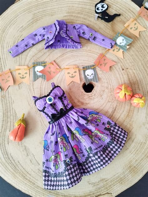 Pullip Doll Dress Zombie Unicorn Lilac Etsy