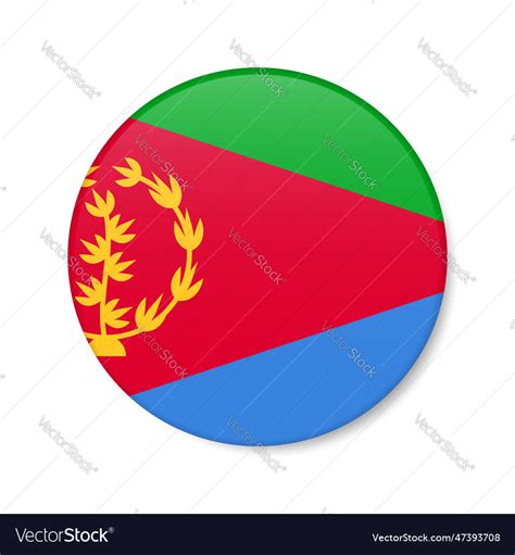 Eritrea Circle Button Icon Eritrean Round Badge Vector Image