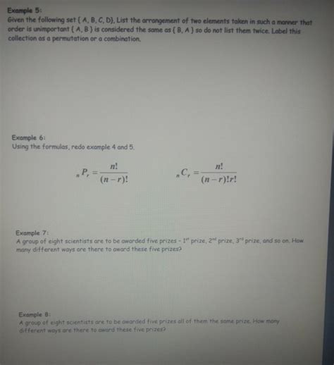 Solved Example Given The Following Set A B C D Chegg