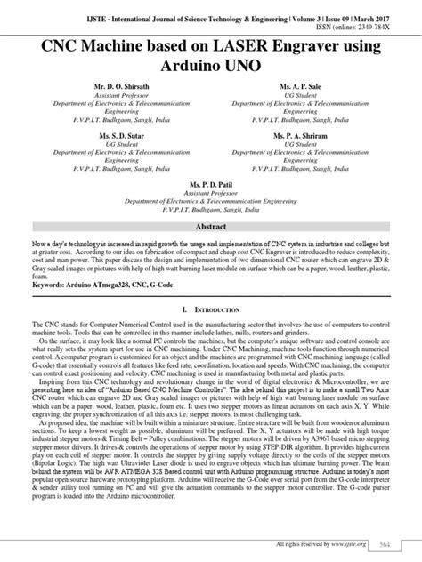 Cnc Machine Based On Laser Engraver Using Arduino Uno Pdf Numerical