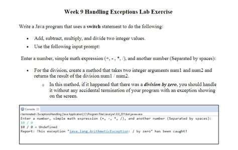 Solved Week 9 ﻿handling Exceptions Lab Exercisewrite A Java