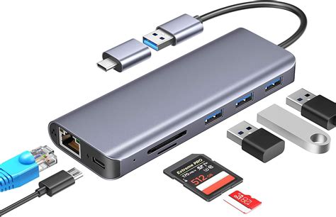 Hub Usb 3 0 Avec Multiple Type C Dock Vers Réseau Gigabit Ethernet Rj45