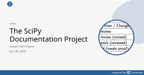 The Scipy Documentation Project Scipy Proceedings