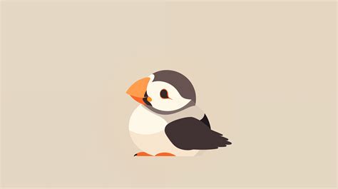 Puffin Perfection Minimalist Hd Bird Wallpaper By Laxmonaut