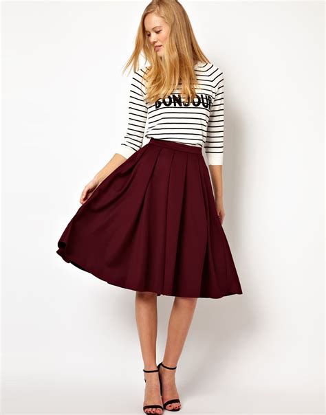 Pin By Redacted On Skirts Latest Fashion Clothes Burgundy Skirt