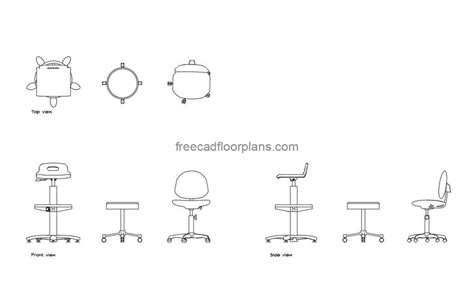 Lab Stools Free Cad Drawings