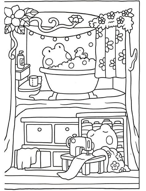 Cozy Spaces Coloring Pages Coloringlib