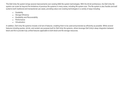 Dell Unity File System Dell Unity Nas Capabilities Dell Technologies Info Hub