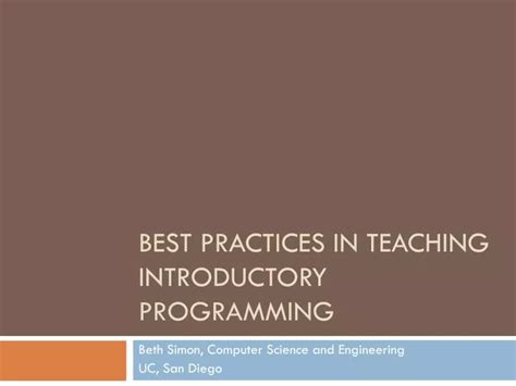 ppt best practices in teaching introductory programming powerpoint