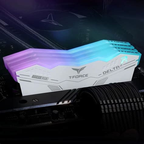 Team Group T Force Delta Alpha Ddr5 Rvb 6000 Mhz Pc5 48000 32 Go 2 X 16 Go Cl38 Blanc Amd Expo