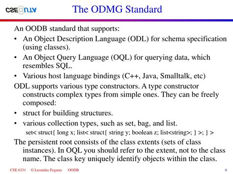 PPT Object Oriented Databases And The ODMG Standard PowerPoint Presentation ID