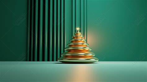 축제 3d 렌더링 즐거운 분위기를 위한 생동감 넘치는 크리스마스 트리 배경화면 리스 배경 즐거운 배경 골드 리본 배경 이미지 Hd 리스 즐거운 골드 리본 배경