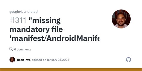 Missing Mandatory File Manifest AndroidManifest Xml Issue Google Bundletool GitHub
