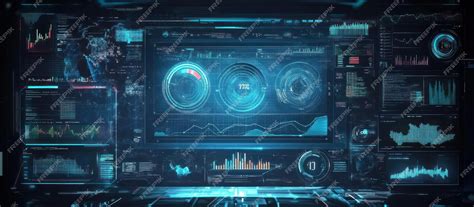 Futuristic Digital Interface With Multiple Data Visualizations And