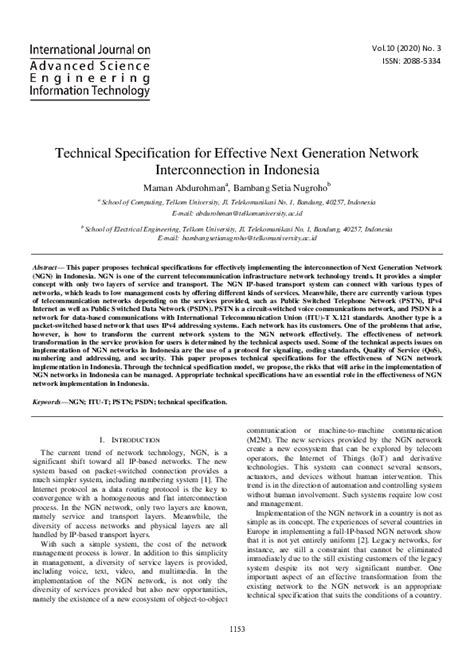 Pdf Technical Specification For Effective Next Generation Network