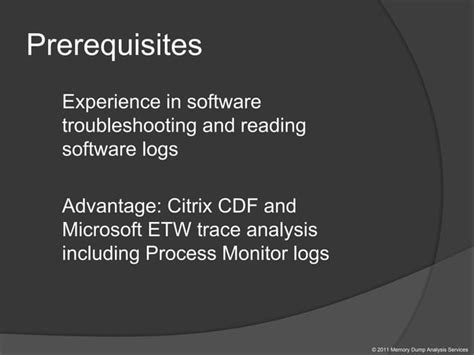 software trace and memory dump analysis patterns tools processes and best practices ppt