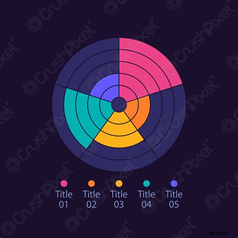 Concentric Circle Infographic Diagram Design Template For Dark Theme Stock Vector 6260261
