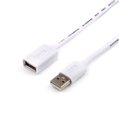 Кабель Usb 2 0 Atcom Удлинитель Atcom Usb Am Af белый белый купить по низкой цене в