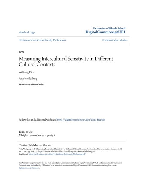 Measuring Intercultural Sensitivity In Different Cultural Context Pdf