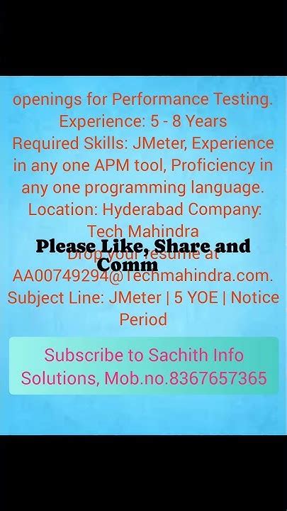Techmahendra Hiring Performance Testing Testingjobs Performancetesting Youtube