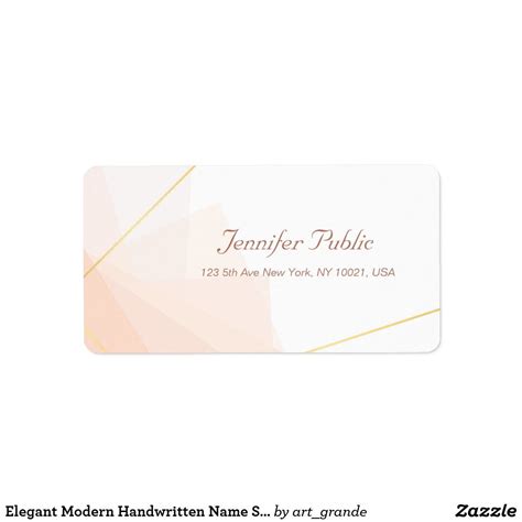 Elegant Modern Handwritten Name Simple Address Label Script Text Salon