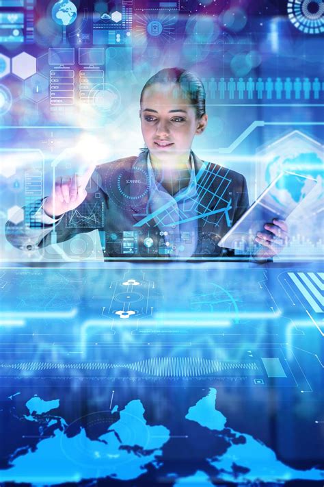 Woman Analyst Working With Big Data Stock Image Colourbox