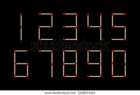 Matchstick Number Art Vector Illustration Stock Vector Royalty Free 2548214461 Shutterstock