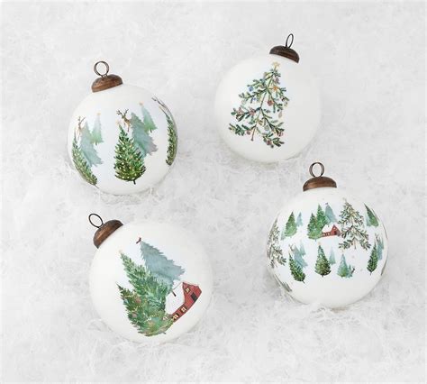 Christmas In The Country Ornaments Set Of 4 Pottery Barn