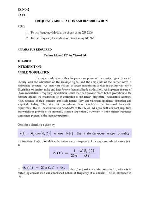 2 Fm Mod Demod Pdf Frequency Modulation Detector Radio