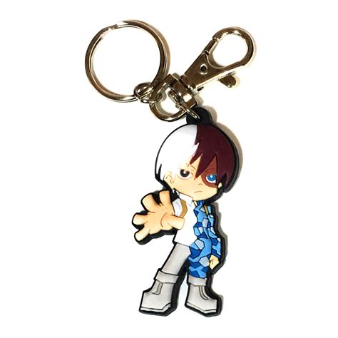 My Hero Academia Sd Shoto Todoroki Pvc Keychain Circle Red