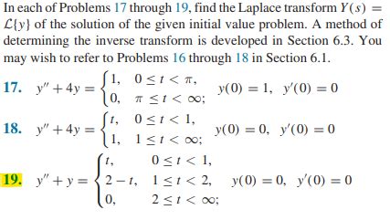 Solved In Each Of Problems 17 Through 19 Find The Laplace Chegg Com