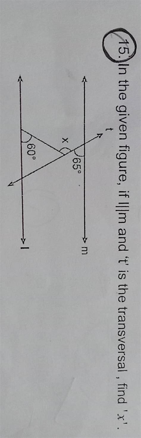 In The Given Figure If M And T Is The Transversal Find X