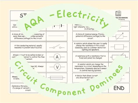 Aqa Electricity Circuit Component Dominoes Teaching Resources