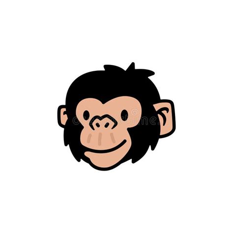 Cute Funny Monkey Head Vector Illustration Monkey Head Character