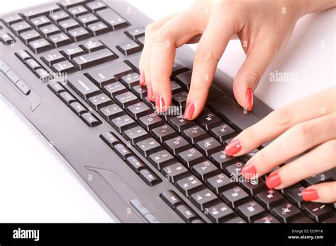 Female Hands Typing On Keyboard Stock Photo Alamy